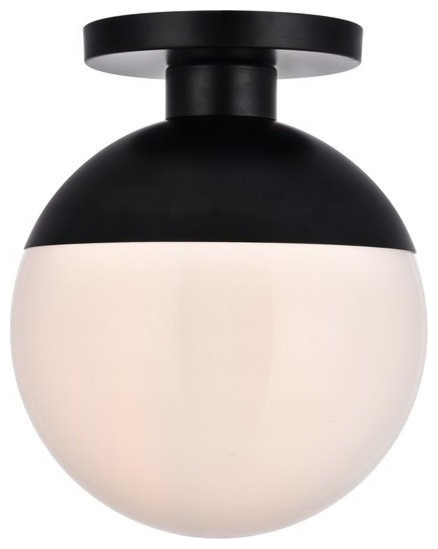 Elegant Eclipse 1-Light Black Flush Mount - Transitional - Flush-mount ...