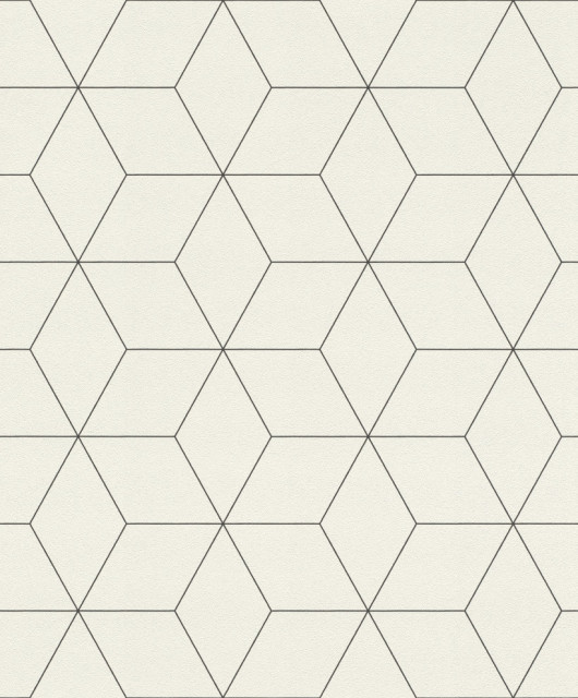 Lloyd Off-White Geometric Wallpaper - Contemporary - Wallpaper - by ...
