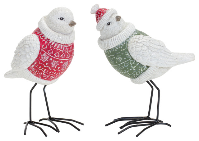 Bird With Sweater, 2-Piece Set - Traditional - Holiday Accents And ...