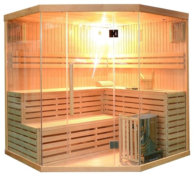 Aleko 5-6 Person Hemlock Wood Sauna SEA5JIU With ETL Heater ...