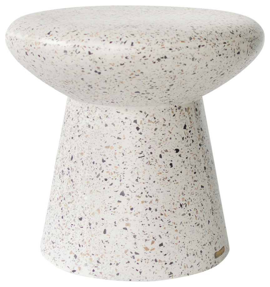 White Terrazzo Table / Stool, Versmissen Mush - Contemporary - Accent And Garden Stools - by ...