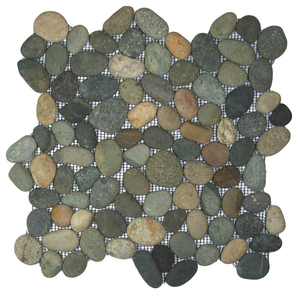 12x12 Bali Ocean Pebble Tile Beach Style Mosaic Tile Other By