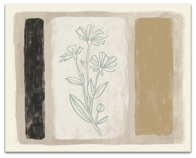 Cream Abstract Floral 16x20 Canvas Wall Art, 16x20 - Contemporary ...