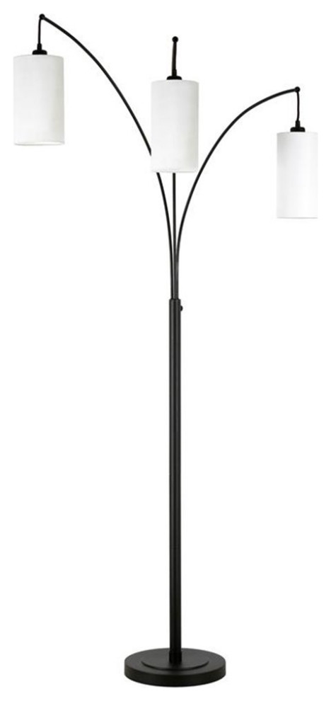 Maklaine Contemporary 3-Light Floor Lamp in Black/Bronze - Transitional - Floor Lamps - by ...