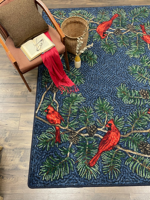 Cardinals, Blue, 2'x8', 2'x8' - Tropical - Hall And Stair Runners - by ...