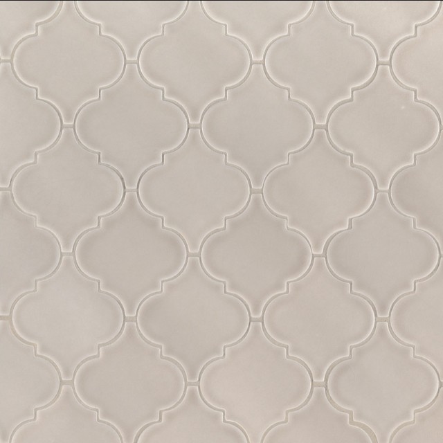 Sample of Portico Pearl Arabesque Glossy Ceramic Tile - Mediterranean ...