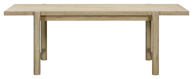 Gata Light Teak Outdoor Rectangular Dining Table - Transitional ...