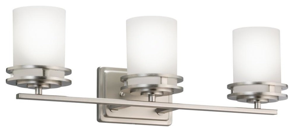 Kichler Hendrik 3-Light Brushed Nickel Vanity - Transitional - Bathroom ...