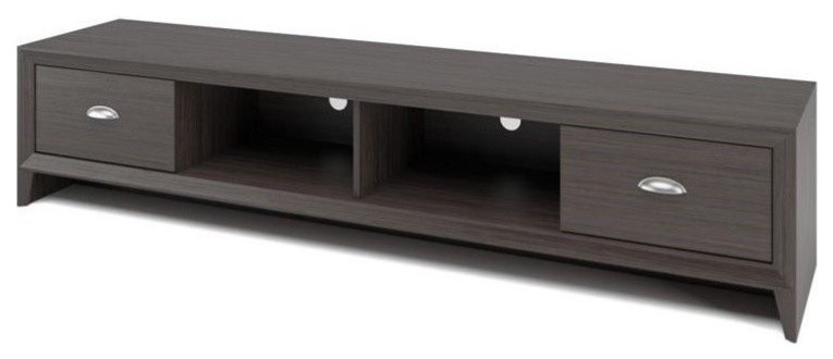 Pemberly Row Modern Wood TV Bench for TVs up to 71" in Brown ...