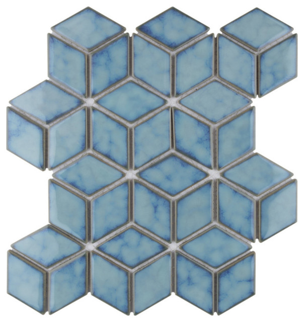Hudson Rhombus Porcelain Mosaic Tile Sample - Contemporary - Tile - by ...