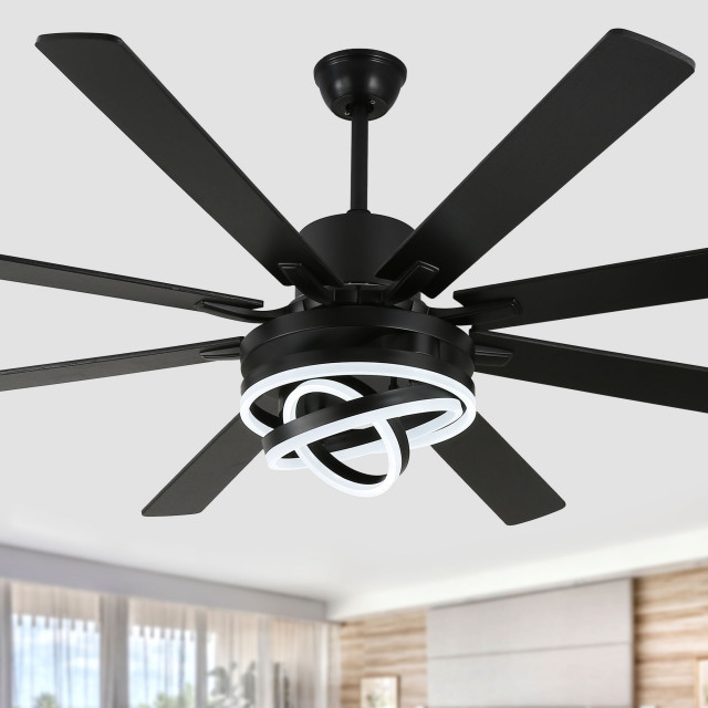 72" Modern Reversible Ceiling Fan with Dimmable LED Light, Remote ...