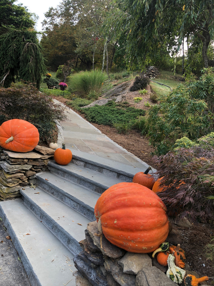 Natural Cleft Bluestone Walkway with Belgian Block Border - New York ...