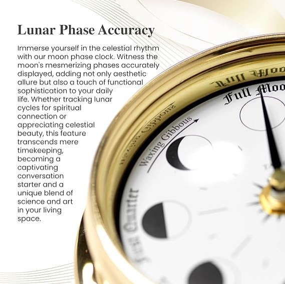 Traditional Northern Hemisphere Solid Brass Moon Phase Clock ...