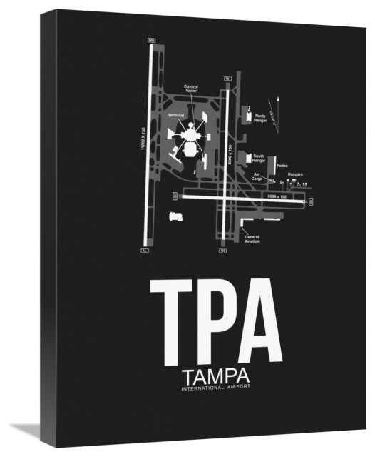 "TPA Tampa Airport Black" Fine Art Print, 18" x 24" - Modern - Prints ...
