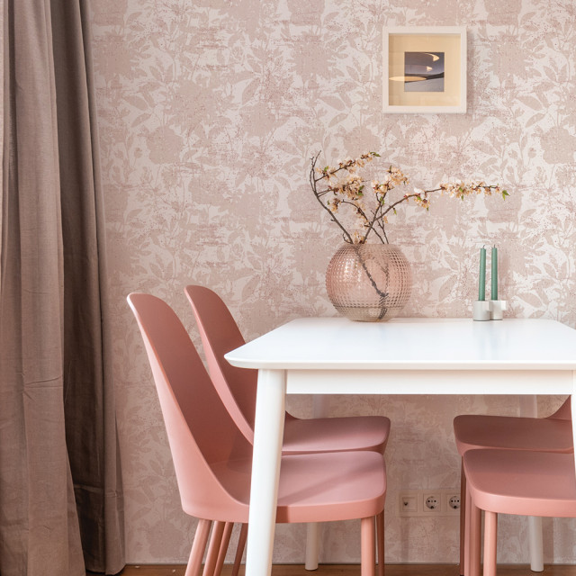 Garden Floral Dusted Pink Peel and Stick Wallpaper - Contemporary ...