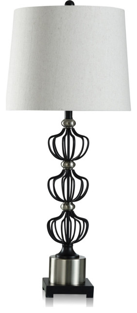 Logan Table Lamp, Benzo Silver and Black - Traditional - Table Lamps ...