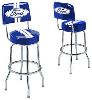 Ford Stripes Backrest Bar Stool - Contemporary - Bar Stools And Counter ...