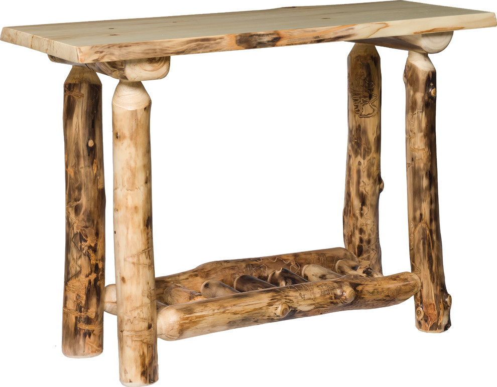 Rustic Aspen Log Sofa Table - Rustic - Console Tables - by Furniture ...