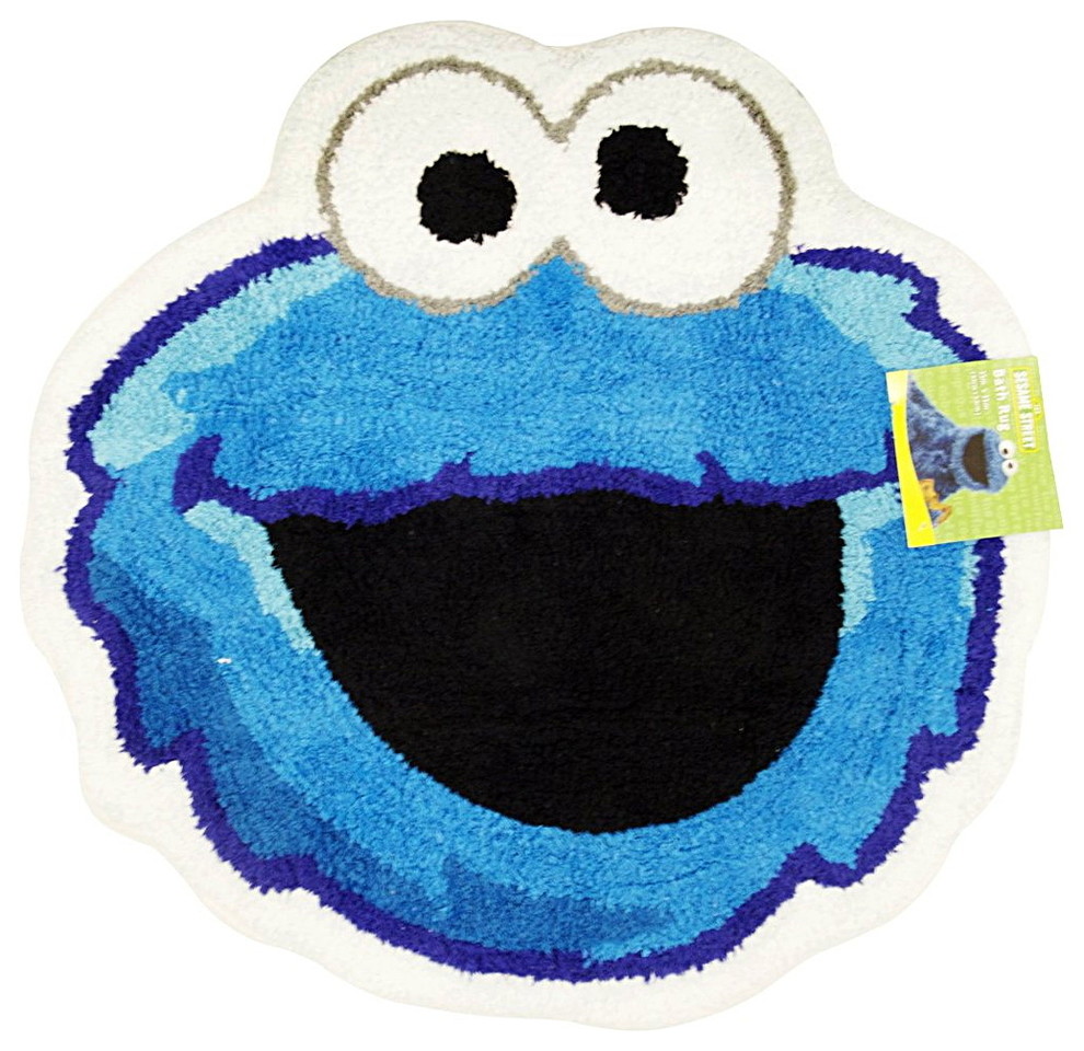 Sesame Street Cookie Monster 100% Cotton 25 x 25 Inch Bath Rug ...
