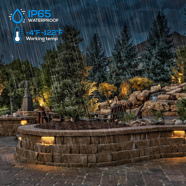 12-Pack 12" LED Hardscape Paver Light, 3W Deck Step Light, 2700K Soft ...