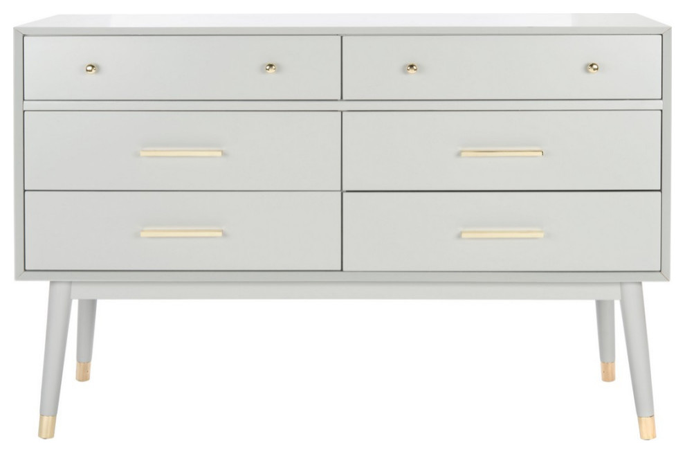 Lee Retro Dresser Gray/Brass - Midcentury - Dressers - by AED Luxury ...