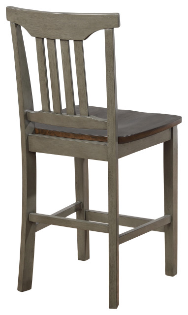 Berkley 5pc Set- Table Chairs in Slate Gray with Wood Stain Finish ...