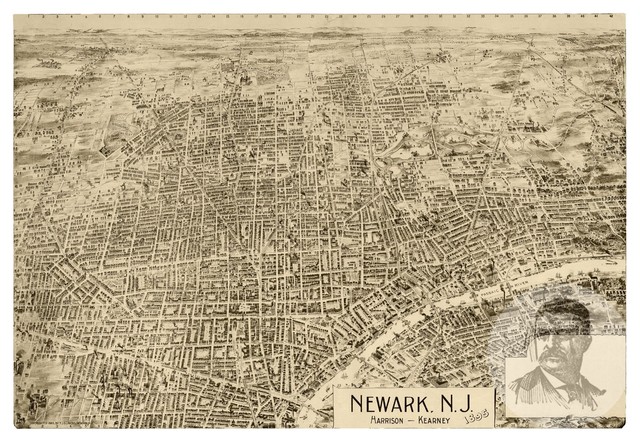 Historic Newark, NJ Map 1895, Vintage New Jersey Art Print Decor, 24 ...