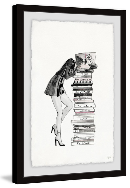 "Stack of Books" Framed Painting Print, 8"x12" - Contemporary - Prints ...