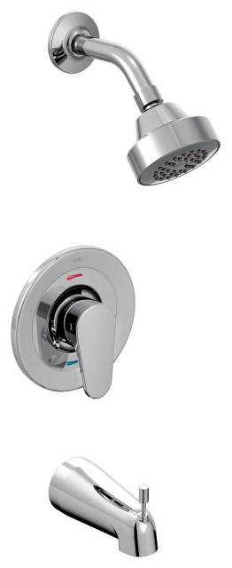 Moen 46301CGR 1.75 GPM Single Handle Tub and Shower Kit With Shower ...