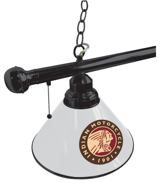 Holland Indian Motorcycle 3-Shade Billiard Light - Black - White ...