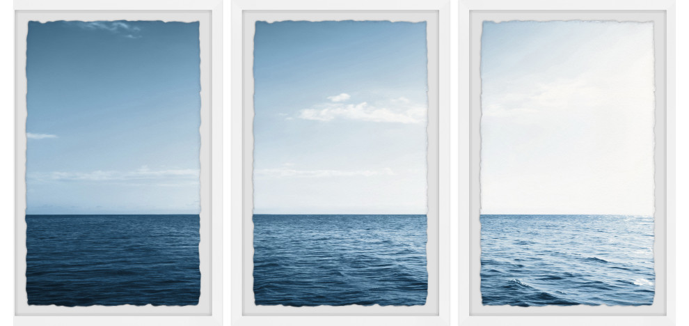 Endless as the Ocean Triptych, Set of 3, 12x18 - Beach Style - Wall ...
