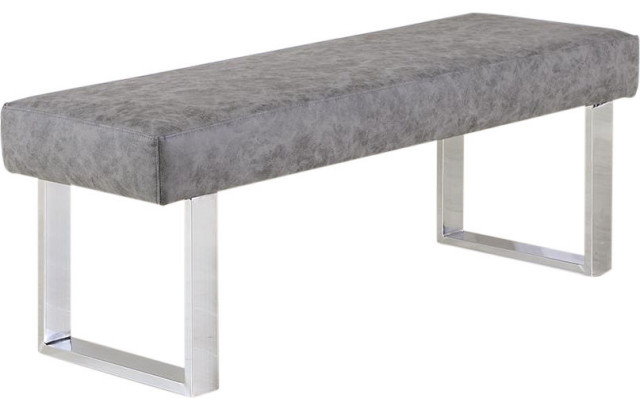 Dark Grey Bench - Contemporary - Upholstered Benches - by HedgeApple ...