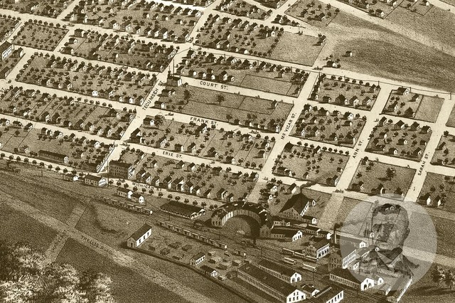 Old Map of Adrian Michigan 1866, Vintage Map Art Print, 18"x24 ...