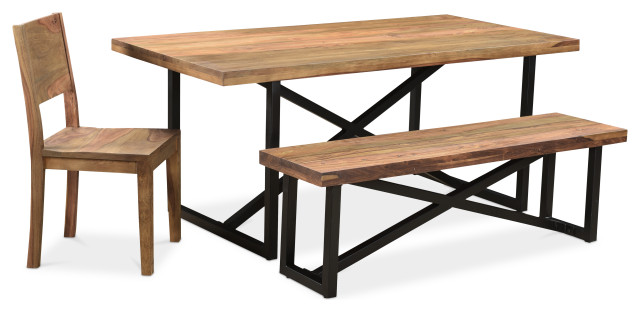Raven Sheesham Wood Dining Table 60" - Industrial - Dining Tables - by ...