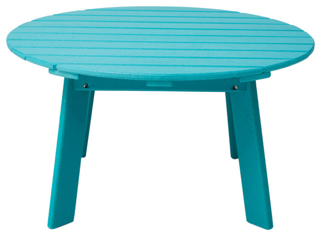 36"D Outdoor Patio HDPE Round Coffee Table - Contemporary - Outdoor ...