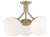 Mitzi Estee 3-LT Semi-Flush H134603-AGB - Aged Brass - Midcentury ...