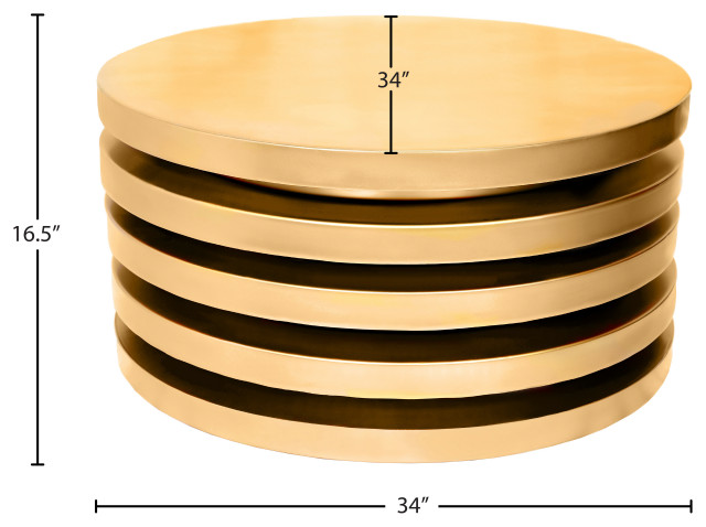 Levels Round Brushed Gold Coffee Table - Contemporary - Coffee Tables ...