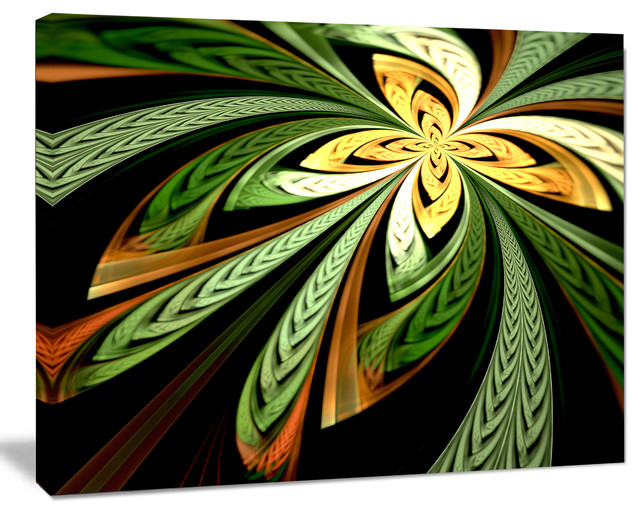 Colorful Fractal Flower Pattern, Abstract Canvas Print Art, 20"x12"x1 ...