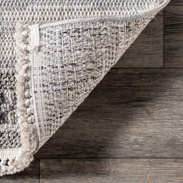 nuLOOM Lyla Modern Geometric Tassel Area Rug, 5'x8' - Scandinavian ...