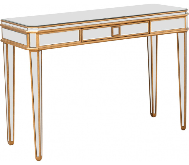 Antiqued Gold Finish Console Table - Contemporary - Console Tables - by ...
