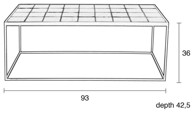 Green Tile Top Coffee Table | Zuiver Glazed - Industrial - Coffee ...