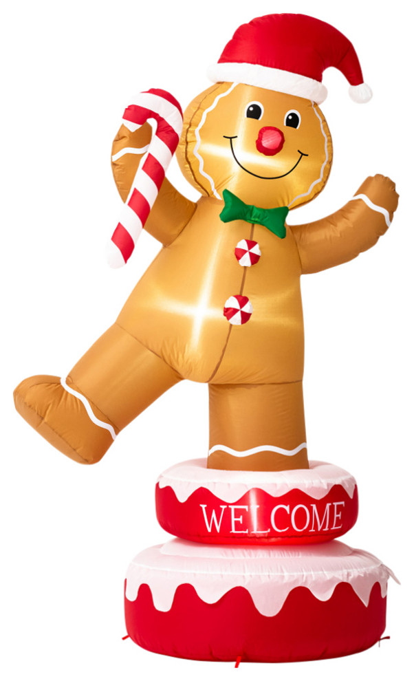 Inflatable Rotating Gingerbread Man Decor - Traditional - Outdoor ...