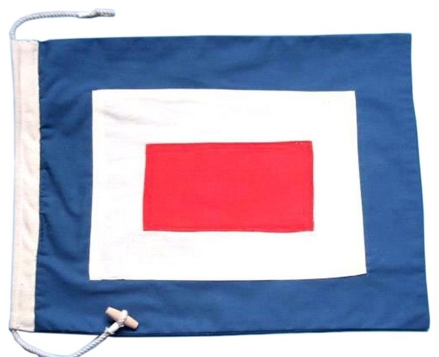 Letter W Cloth Nautical Alphabet Flag Decoration, 20'' - Beach Style ...