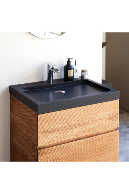 Lava Stone Bathroom Sink | Tikamoon Karl - Transitional - Bathroom ...
