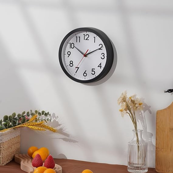 Wall Clock, Modern Small Wall Clocks Battery Operated 8" - Transitional ...
