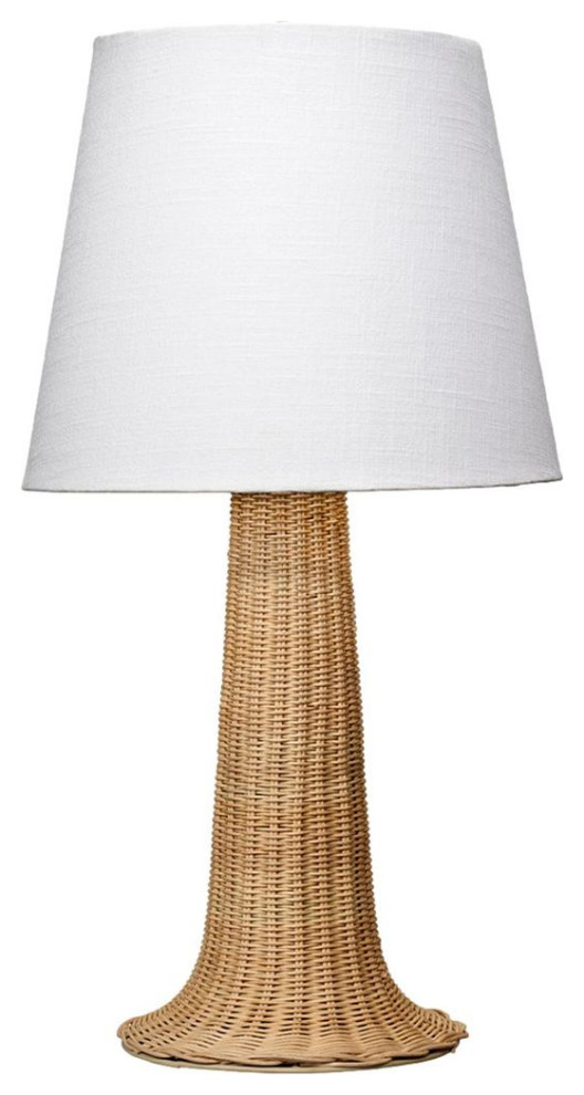 Organic Tree Trunk Shape Woven Rattan Table Lamp 27 in Tapered White ...