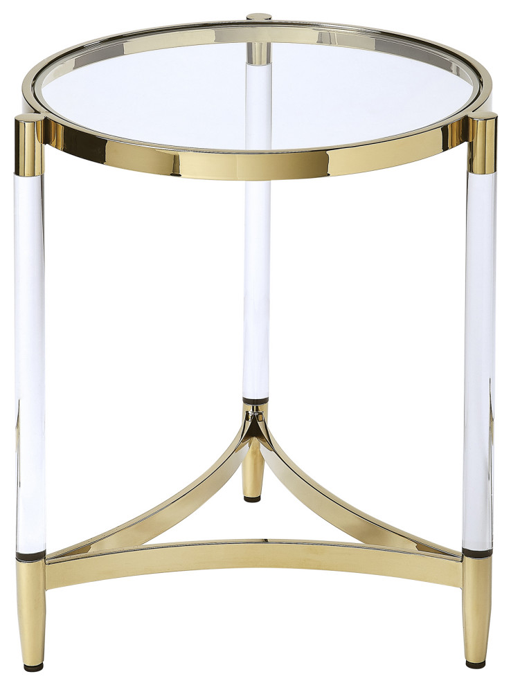 Butler Charlene Acrylic and Gold Round End Table - Contemporary - Side ...