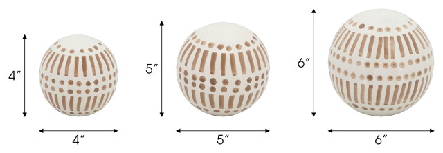 Ceramic 3-Piece Set Orbs, Tan - Contemporary - Decorative Objects And ...