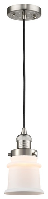 Innovations SM Canton 6" Mini Pendant, Amber/Satin/Frost Bell, 201C-SN ...