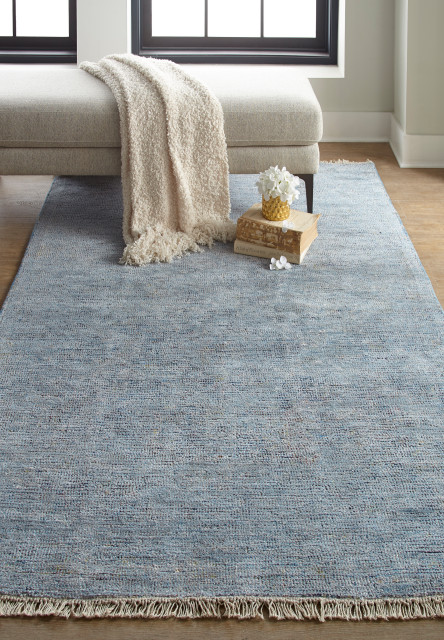 Feizy 8804FBLU Caldwell Hand Woven Blue / Beige Area Rugs, 10' x 14 ...